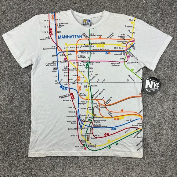 NYC | Shirts | Vintage Nyc Subway System Shirt Adult Xl White Track ...
